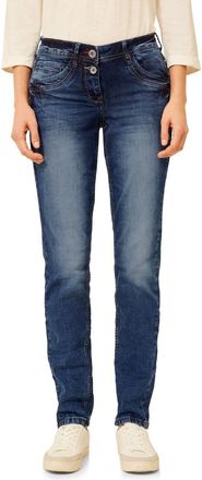 Cecil Damen B375274 Bequeme Jeanshose, Mid Blue Used Wash, 27W / 32L