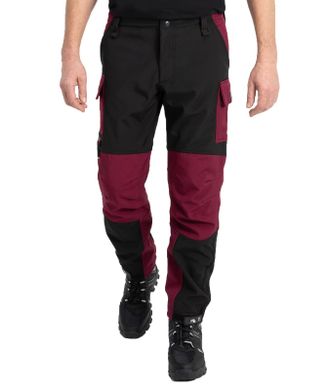 Rock Creek Herren Softshell Hose Cargohose Outdoorhose Wanderhose Herrenhose Wasserdicht Skihose Arbeitshose Winterhose Trekkinghose H-310 Weinrot 2XL