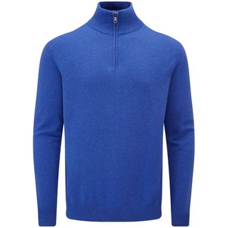 Charles Wilson Baumwollpullover mit Rei&szlig;verschluss f&uuml;r Herren (XXL, Blue (0524))
