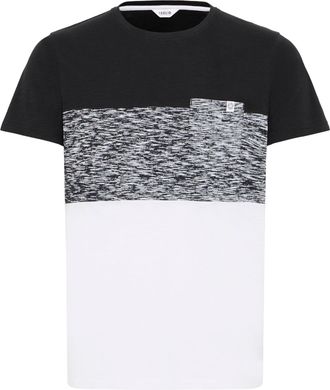 Solid SDSinor Herren T-Shirt Kurzarm Shirt mit Streifen Rundhals-Ausschnitt Brusttasche 100% Baumwolle Regular fit, Größe:3XL, Farbe:Black (9000)