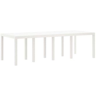 vidaXL Gartentisch Wei&szlig; 250x100x73 cm Poly Rattan Vidaxl 451821