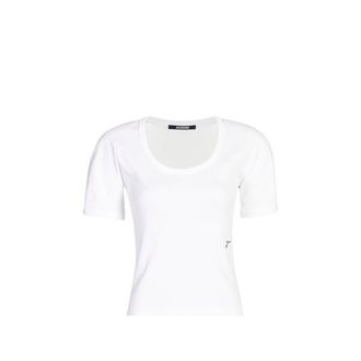 Jacquemus Baumwolle gekrümmt t -Shirt - Weiß