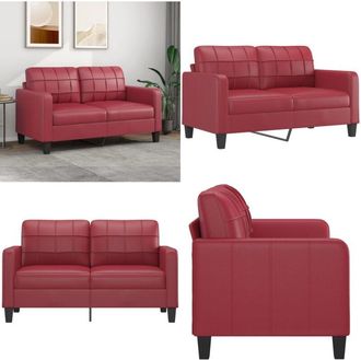 vidaXL 2-Sitzer-Sofa Weinrot 140 cm Kunstleder - 2-Sitzer Sofa - Weinrot Sofa - Leder Sofa - Wohnzimmersofa - Lounge Sofa - Home & Living