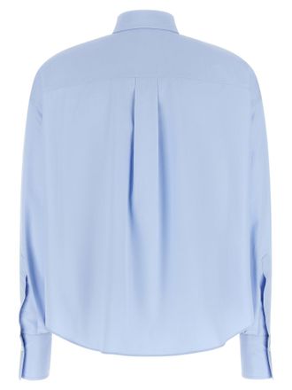 Brunello Cucinelli Shiny Trim Pointed Collar Shirt - Light Blue