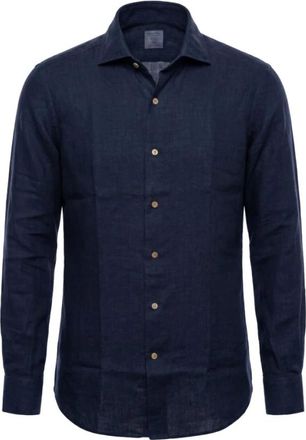 Mazzarelli Homme, Chemises, Bleu, Taille: L Chemise Slim Fit en Lin