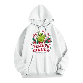 Generic Le Grinch Sweat A Capuche Femme Adulte Pulls Plaid Vetement Oversize Deguisement Costume Noel 2025 Vêtements Hiver Noël Pyjama Chaud Femmes De Pull Ch