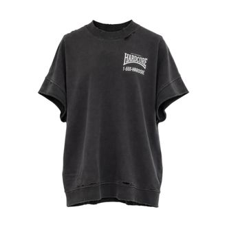 Willy Chavarria Homme, Tops, Noir, Taille: S Ripped Graphic T-shirt