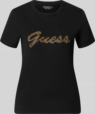 Guess T-Shirt mit Logo aus Perlen
