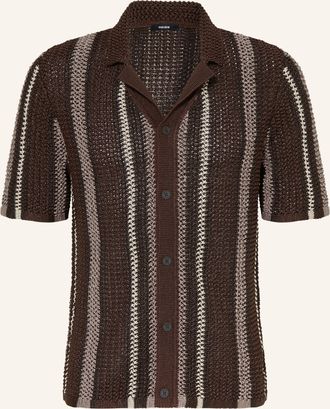 Reiss Reiss Strickhemd Farin Slim Fit braun