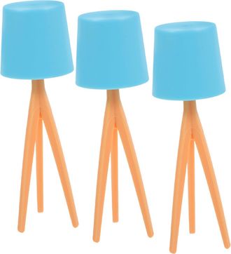 Pretyzoom 3stücke Miniatur-tischlampe Für Puppenhaus Led-Beleuchtung Blauer Akzent Beleuchtung Puppenhausmöbel Miniaturhauslicht Puppenhausdekorleuchten Funktio