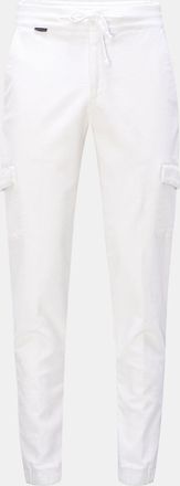 04651/ Herren - Cord-Jogpants Smart Cord Cargo weiß