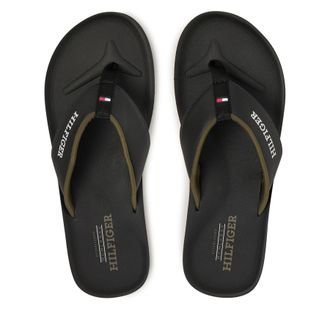 Tommy Hilfiger Zehentrenner Tommy Hilfiger Padded Comfort Hilfiger B Sandal FM0FM05440 Schwarz