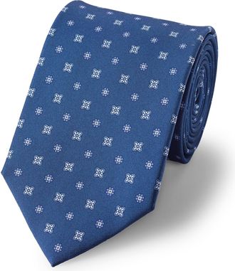 CHARLES TYRWHITT Krawatte aus Seide mit Print - K&ouml;nigsblau