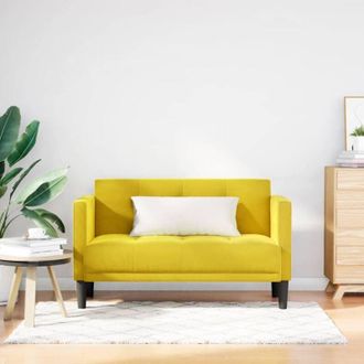 vidaXL Canap&eacute; deux places Jaune 111 cm Velours vidaXL
