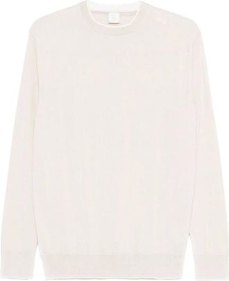 Eleventy Homme, Pulls, Blanc, Taille: M Pull en laine et soie beige