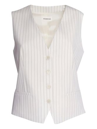 P.A.R.O.S.H. veston boutonn&eacute; &agrave; fines rayures - Blanc