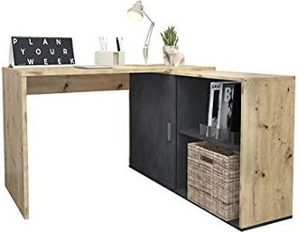 FMD M&ouml;bel Valley Schreibtisch, Holzwerkstoff, Artisan Oak Nb/Matera, rechteckig