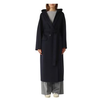Max Mara Femme, Manteaux, Bleu, Taille: 36 FR Manteau Ceintur&eacute;