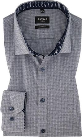 Olymp Herren Hemd blau Baumwoll-Stretch