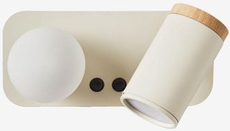Sklum Applique murale &agrave; 2 points lumineux Amaranto SKLUM Tapioca Beige