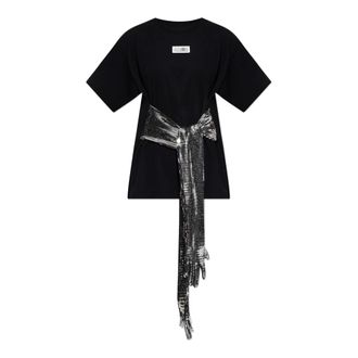 Maison Margiela Femme, Tops, Noir, Taille: 38 FR T-shirt avec Gants Longs
