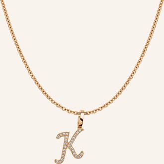 Cada Cada Kette Tiny Diamond Letter K rosegold