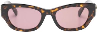 Gucci lunettes de soleil à monture géométrique - Marron