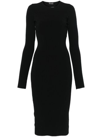 MUGLER Gestricktes Illusion Midikleid - Schwarz