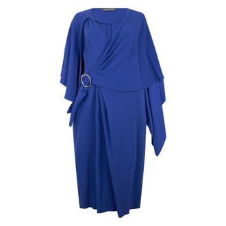 Alberta Ferretti Elegantes langes Kleid mit Drapierung - - Dresses - Damen - Blau - M