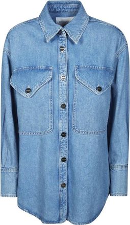 Dondup Femme, Blouses et Chemises, Bleu, Taille: 34 FR Camicia Over