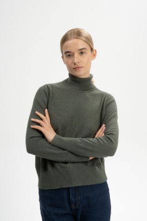 Mela Damen vegan Rollkragenpullover Mayura Gr&uuml;n Meliert