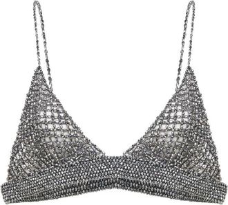 Golden Goose Femme, Tops, Gris, Taille: 40 FR Crochet Top With Crystals