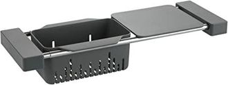 WENKO Sp&uuml;len-Caddy Mod. Cami, ausziehbarer Sp&uuml;lbecken-Organizer, viel Stauraum f&uuml;r Sp&uuml;lutensilien, auch als Sieb und Schneidbrett nutzbar, mit 43,5-77,5 x 8