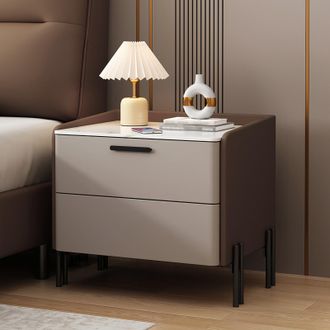 Generic Schlichte Nachttisch Aus Holz, Moderner Beistelltisch Mit 2 Schubladen, Bodenaufbewahrungsschrank Für Schlafzimmer Und Wohnzimmer(Brown,40cm)