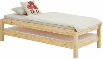 IDIMEX Lot de 2 lits superposables 90x190 cm rino en pin massif, vernis naturel