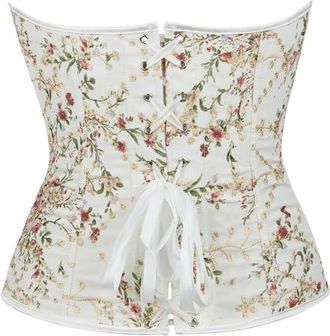Generic Corset de Cour Shapewear Fran&ccedil;ais, Corset Brod&eacute; en Ar&ecirc;tes de Poisson, Bustier Plat, Lingerie Sculptante, Maintien Optimal, Effet Sous-v&ecirc;tements Sexy e
