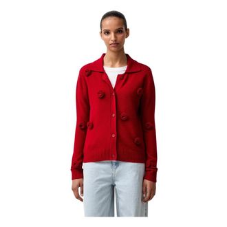 Stine Goya Femme, Pulls, Rouge, Taille: 38 FR Gilet en maille &agrave; col