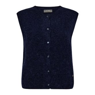 Mos Mosh MOS Mosh, Femme, Vestes, Bleu, Taille: 38 FR Gilet Tricot&eacute; Bleu