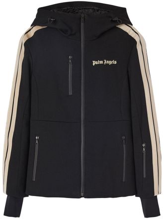 Palm Angels Skijacke mit Logo-Print - Schwarz