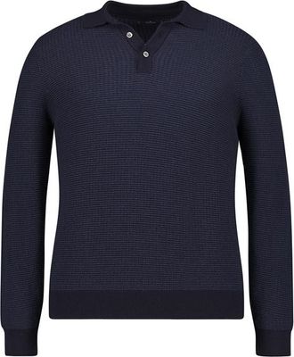 Ragman Herren Pullover blau Baumwolle gemustert