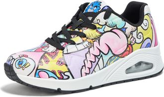 Skechers Womens UNO-Color Doodle Sneaker, Weiß/Mehrfarbig, 39 EU