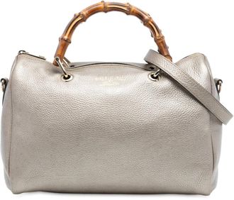 Gucci Hobo Bags - Medium Calfskin Bamboo Shopper Boston Bag - Gr. unisize - in Gold - f&uuml;r Damen