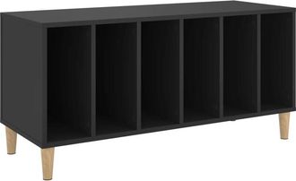 vidaXL Armoire à disques noir 100x38x48 cm bois dingénierie Vidaxl