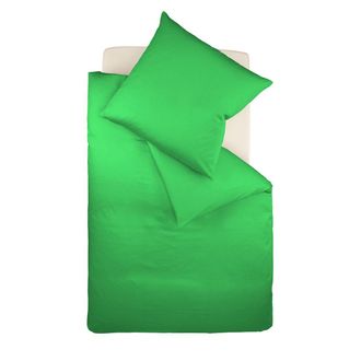 Fleuresse Fleuresse Colours Bettwäsche, Uni-Mako-Satin, grasgrün, 135 x 200 cm