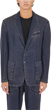 Barena Homme, Vestes, Bleu, Taille: M Blazer en maille ray&eacute;e