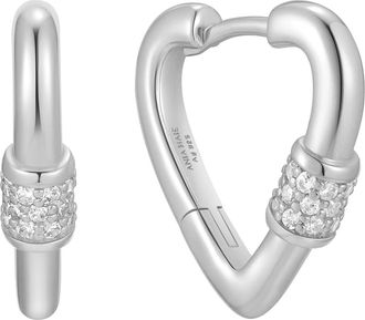 Ania Haie Ohrringe - 925er Sterlingsilber Heart Huggies - Gr. unisize - in Silber - f&uuml;r Damen