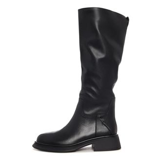 Cesare Gaspari Skulptierte Silhouette Reitstiefel - Schwarz - - Shoes - Damen - Schwarzk - 39 EU