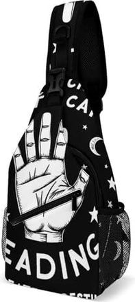 Generic Casual Sacoche Homme Bandouliere Lectures psychiques Art de la diseuse de bonne aventure Sling Bag Réglable,Léger Sac à Dos Militaire pour Camping Cyc