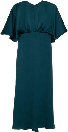 Amsale Satinkleid mit gehämmertem Detail - Grün