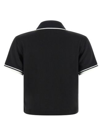 Amiri Half-Zip Cotton Blend Polo Shirt - Black
